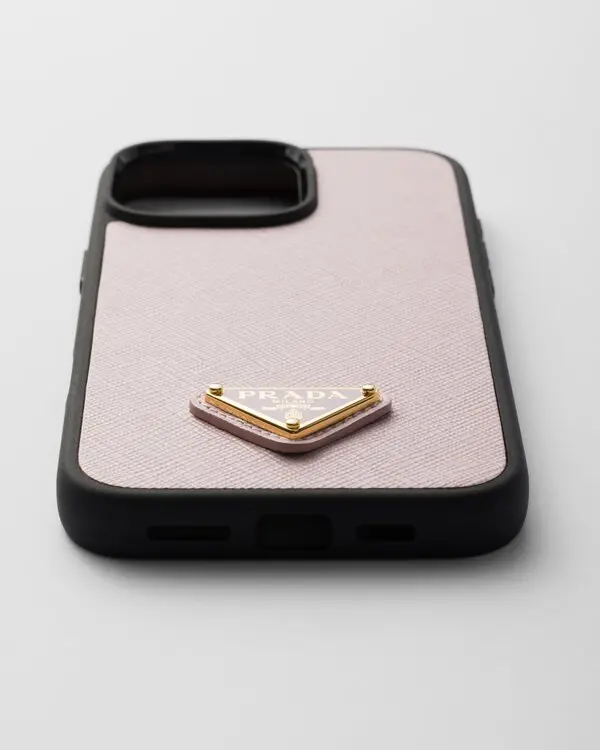Prada Saffiano Leather Case For Iphone 16 Pro Max - Alabaster Pink